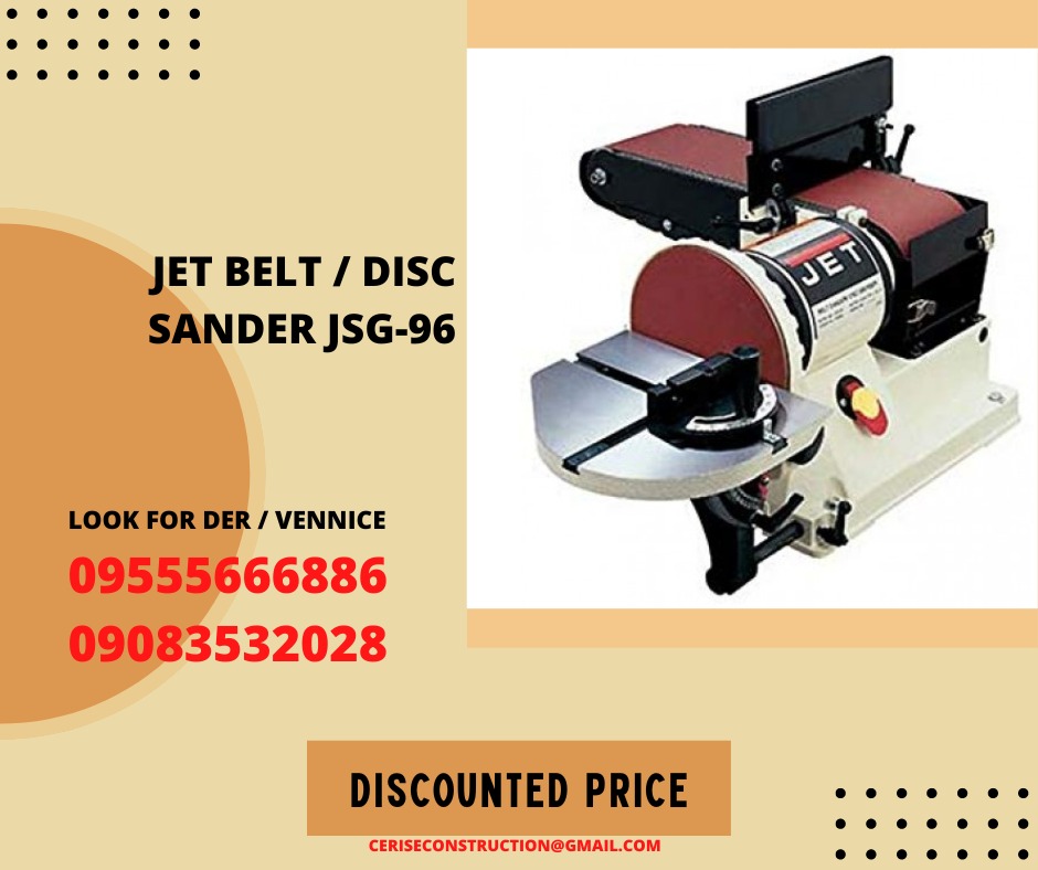 JET BELT/DISC SANDER JSG-96, Commercial & Industrial, Construction ...