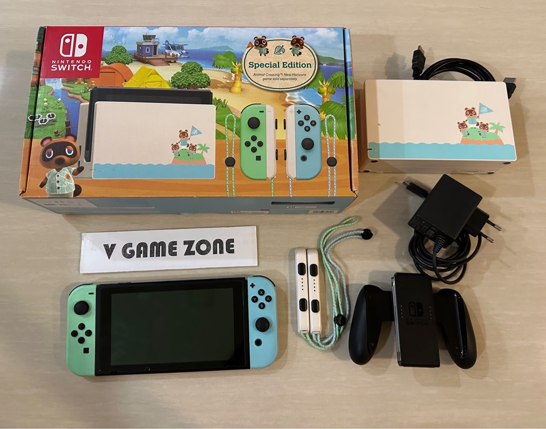 Nintendo Switch v2 Animal Crossing Special Edition Full Set ACNH, Video ...