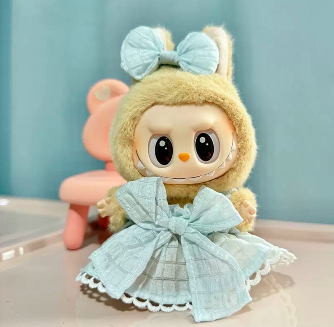 Labubu 3pcs Set Dress Outfit Clothes 17cm Labubu V1 standing Deco ...