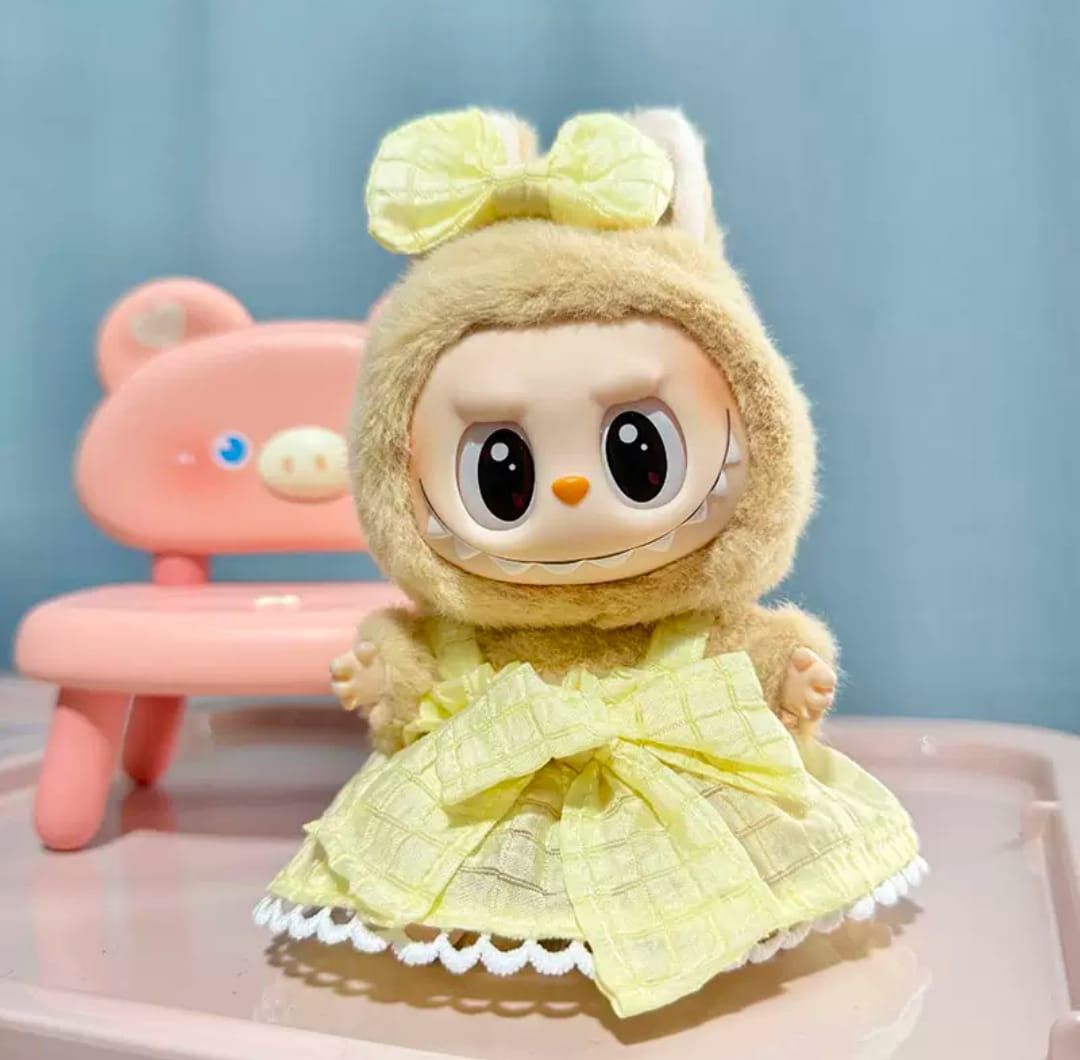 Labubu 3pcs Set Dress Outfit Clothes 17cm Labubu V1 standing Deco ...