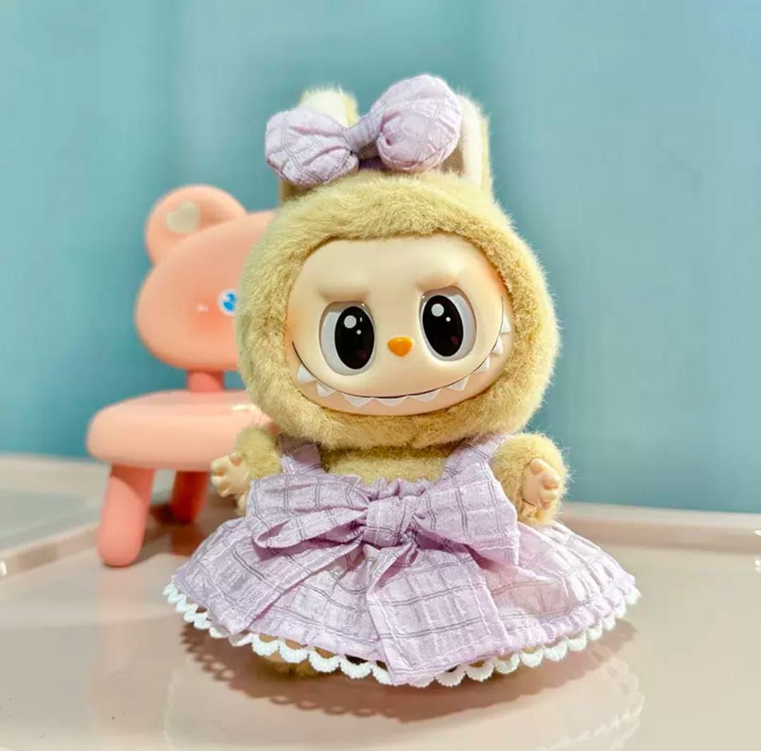 Labubu 3pcs Set Dress Outfit Clothes 17cm Labubu V1 standing Deco ...