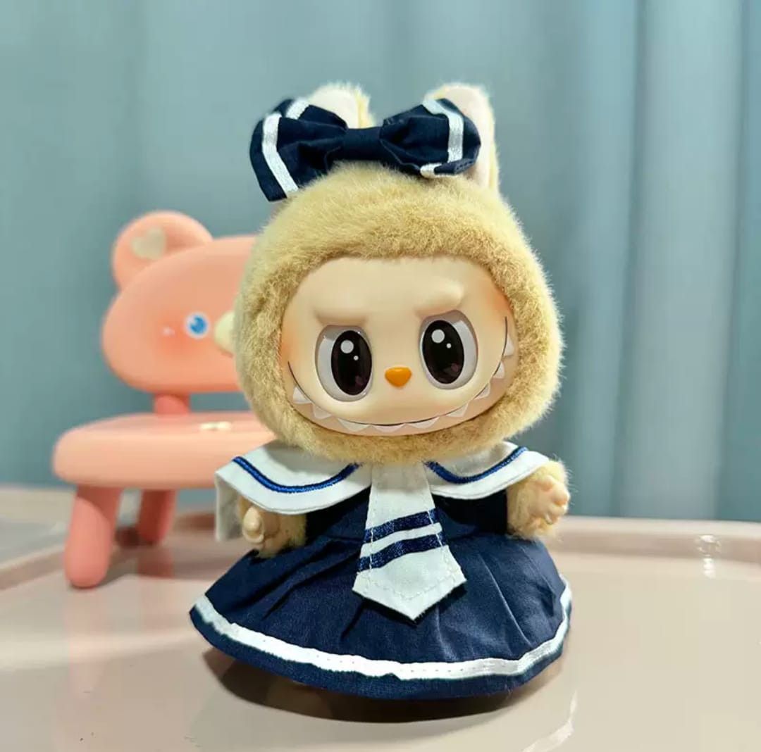 Labubu 3pcs Set Dress Outfit Clothes 17cm Labubu V1 standing Deco ...