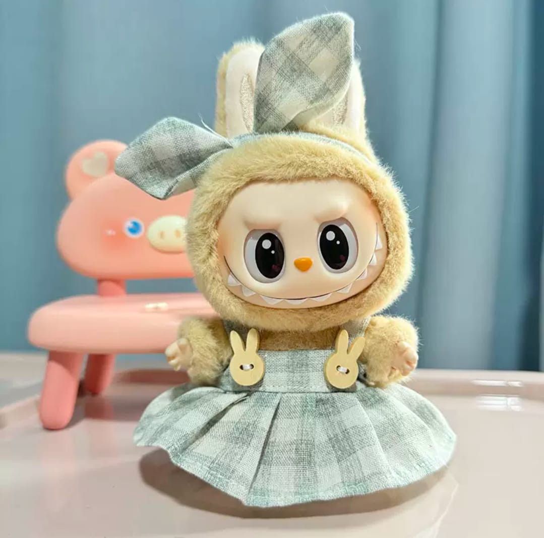 Labubu 3pcs Set Dress Outfit Clothes 17cm Labubu V1 standing Deco ...
