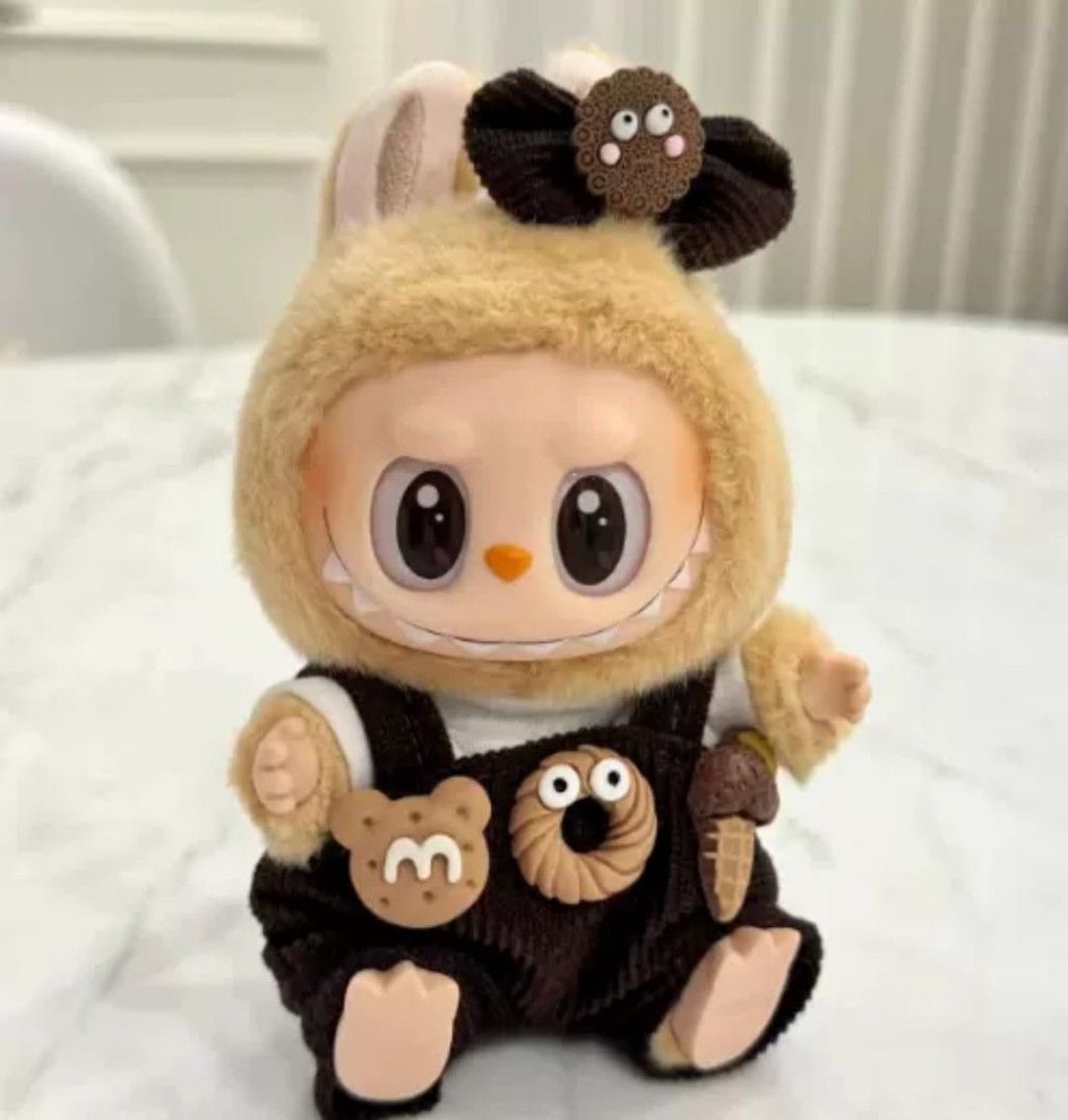 Labubu 3pcs Set Jumpsuit Outfit Clothes Shirt Pant 17cm Labubu V1 ...