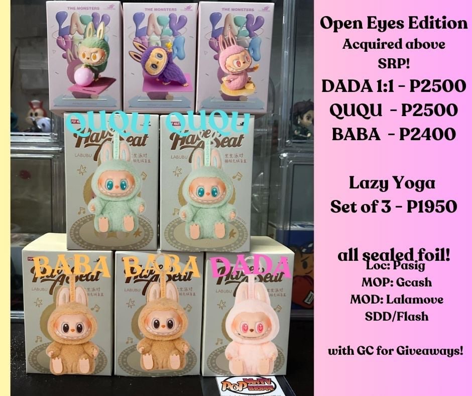 Labubu Have A Seat Dada, Ququ and Baba Lazy Yoga, Hobbies & Toys, Toys ...