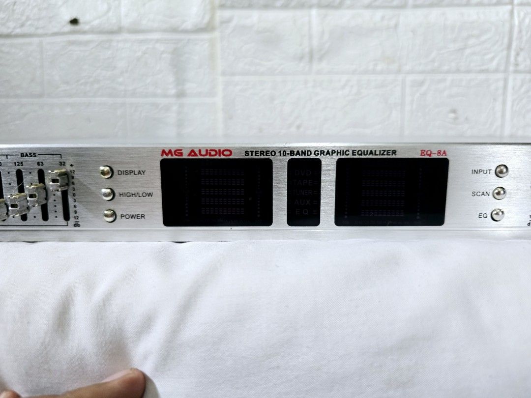 MG AUDIO STEREO 10-Band Digital Equalizer EQ Tuner Preamp Spectrum ...