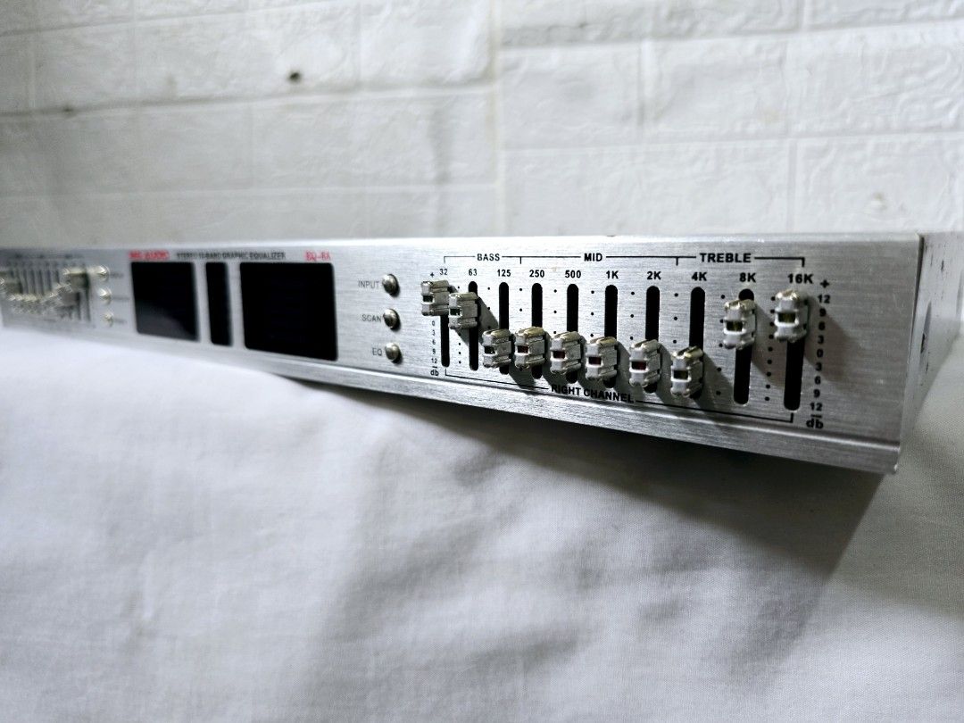 MG AUDIO STEREO 10-Band Digital Equalizer EQ Tuner Preamp Spectrum ...