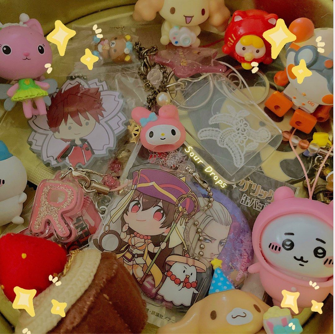 Y2K fashion Mini Keychains and Figures Chiikawa Rilakkuma Sanrio Hello ...
