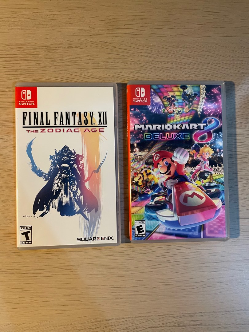 nintendo switch games (mario kart 8 deluxe, final fantasy xii: the ...