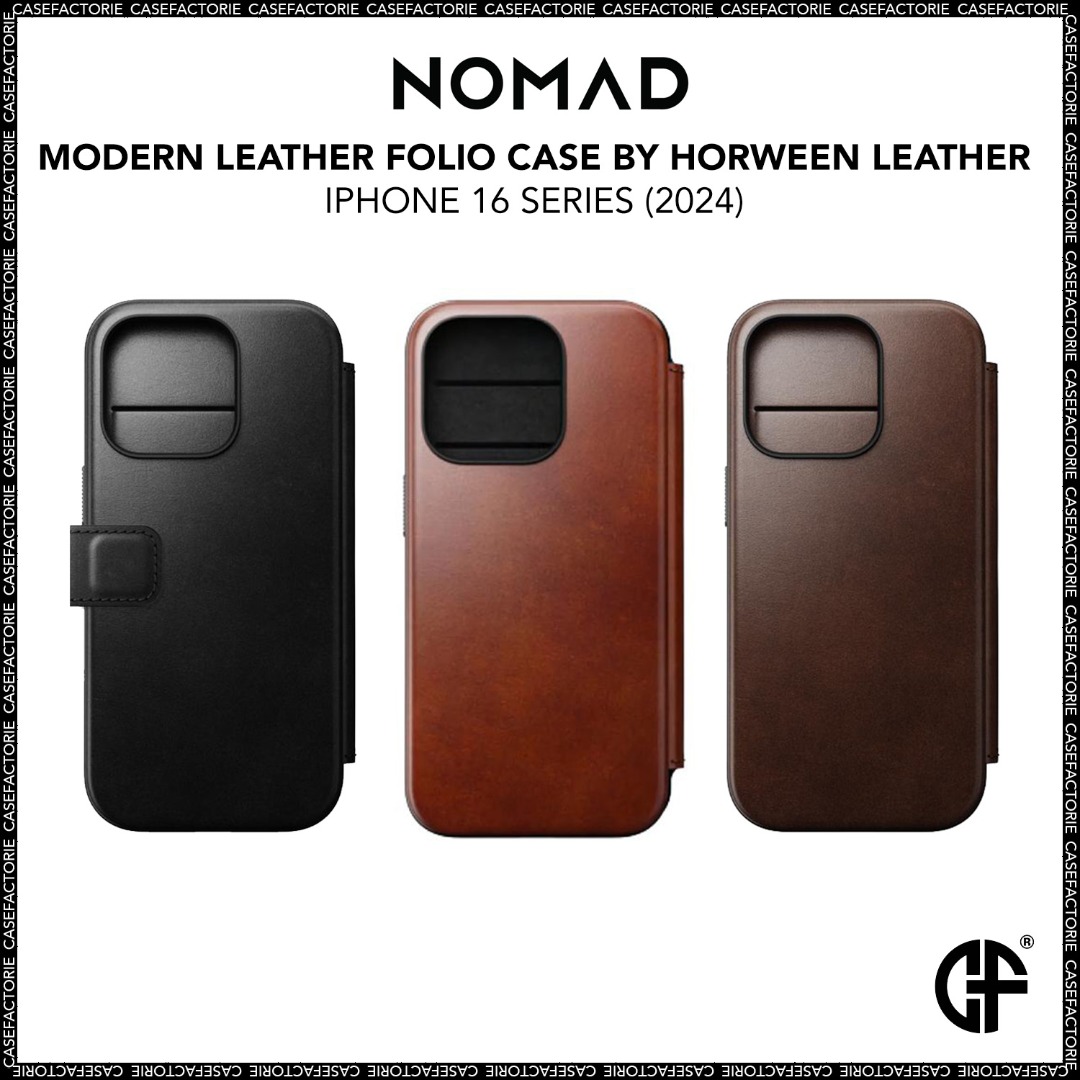 NOMAD Modern Leather Folio Case for iPhone 16 Pro 6.3" /16 Pro Max 6.9 ...