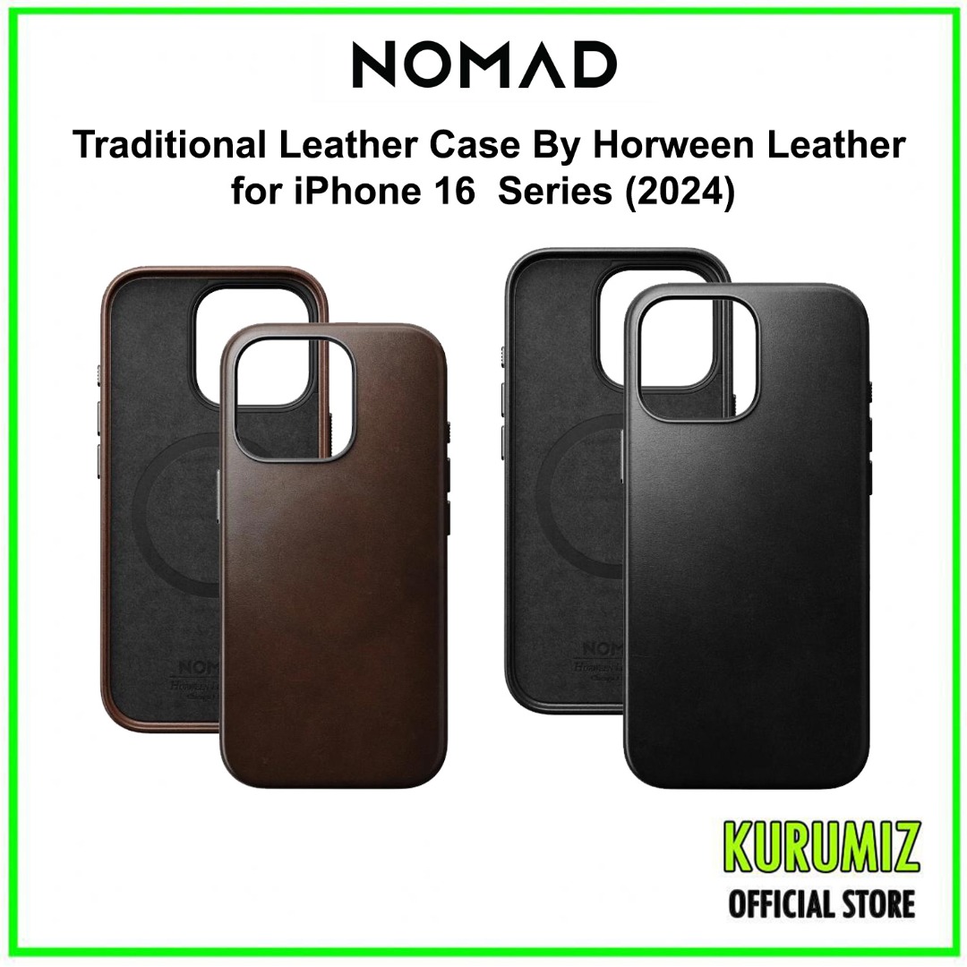 NOMAD Traditional Leather Case for iPhone 16 Pro 6.3" /16 Pro Max 6.9 ...