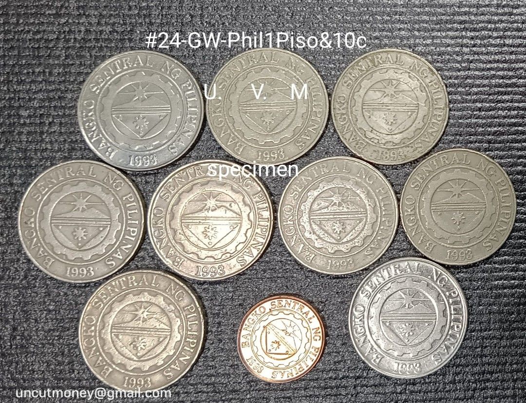 Philippines Coins 1pisoX9+(10cevtavo)1, Hobbies & Toys, Collectibles ...