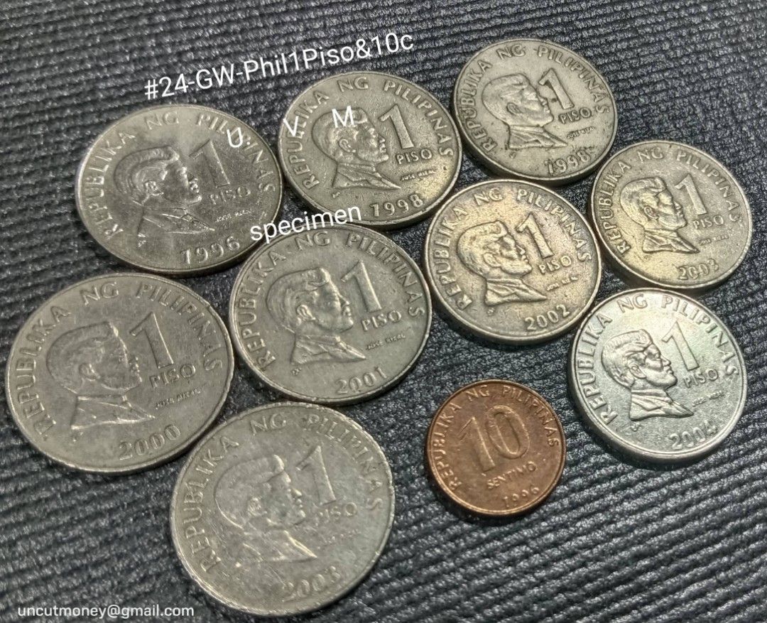 Philippines Coins 1pisoX9+(10cevtavo)1, Hobbies & Toys, Collectibles ...