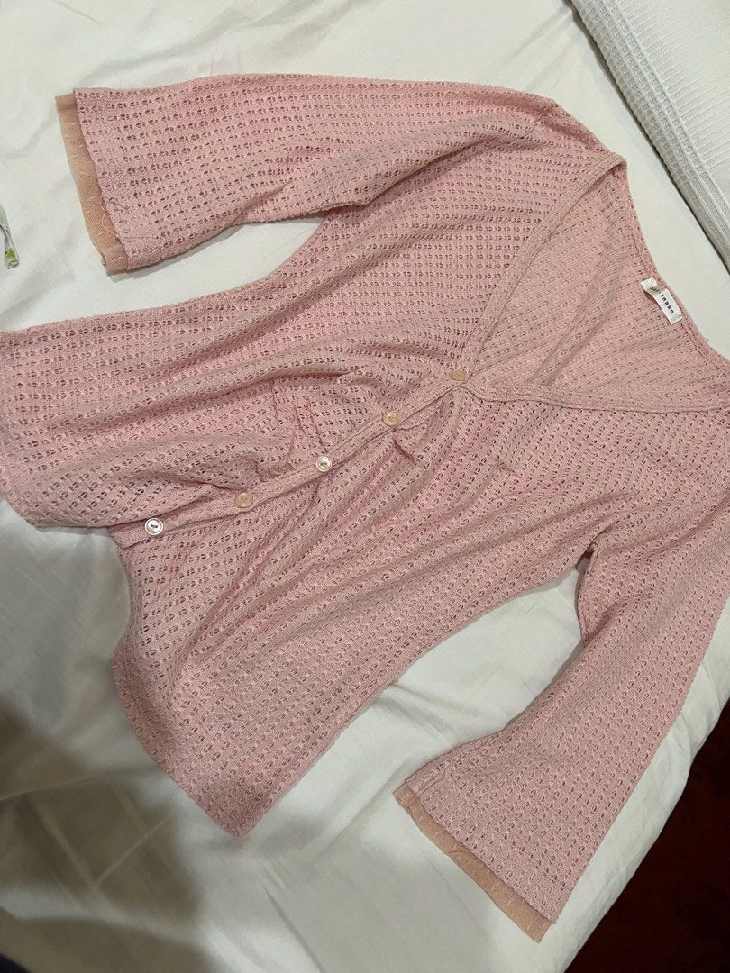 Pink Coquette Cardigan Knitted Y2k Twilight Fairycore Cottagecore Goth