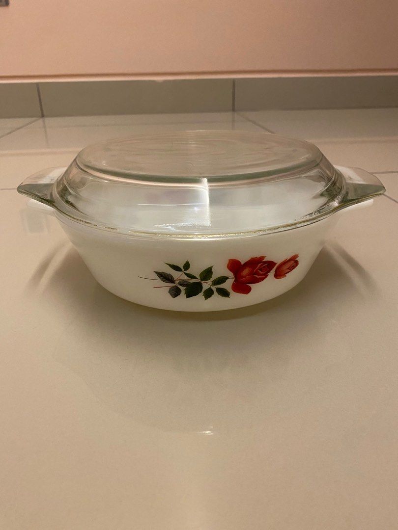 Pyrex June Rose Casserole Bowl, Furniture & Home Living, Kitchenware ...