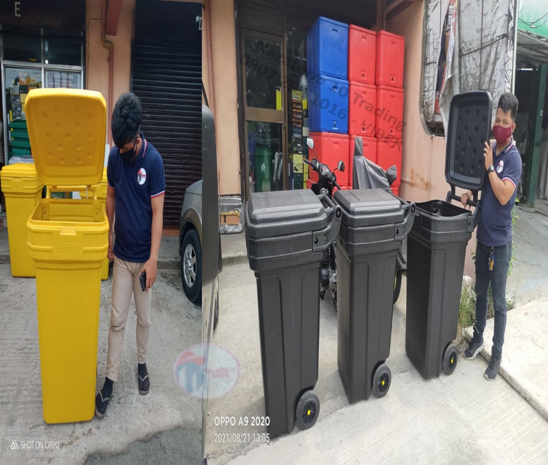 Roller king Trash bin w/wheels 150Liters 545, Furniture & Home Living ...