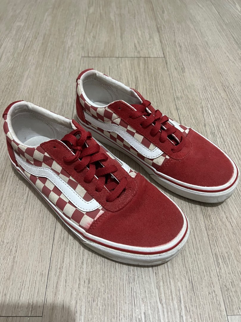 VANS OLDSKOOL RED CHECKERBOARD, Women's Fashion, Footwear, Sneakers on ...