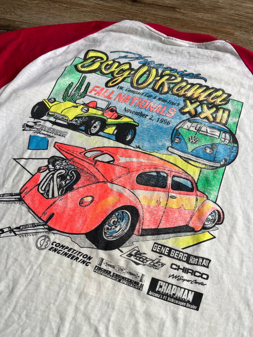 Vintage 1996 Volkswagen Bug O Rama Phoenix event Three Quarter shirt ...