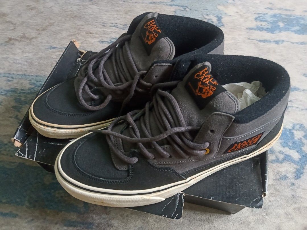 8UK 9US VANS HALF CAB TEC TUFF PEWTER BLACK SUEDE LEATHER HALFCAB ...