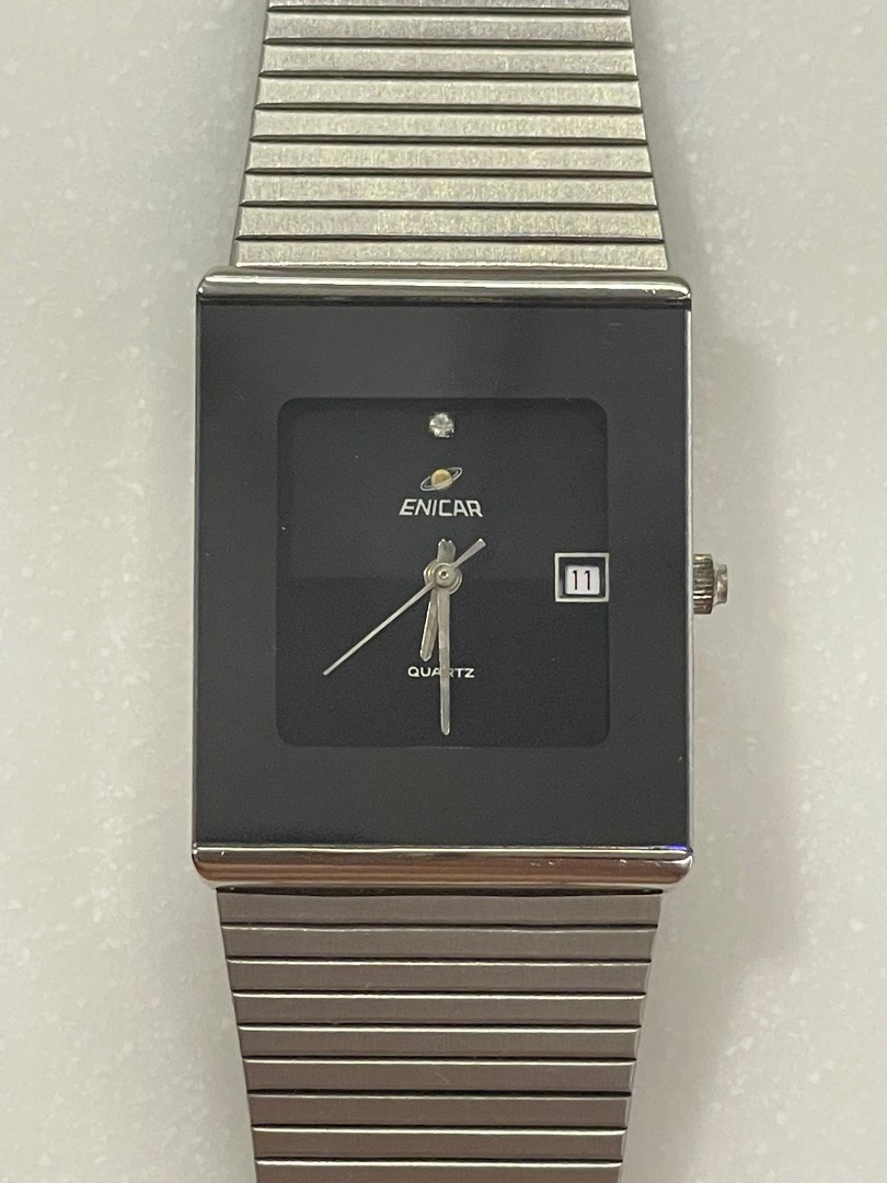 英納格 Enicar Watch 石英 quartz 一體連成錶帶 錶, 女裝, 手錶及配件, 手錶 - Carousell