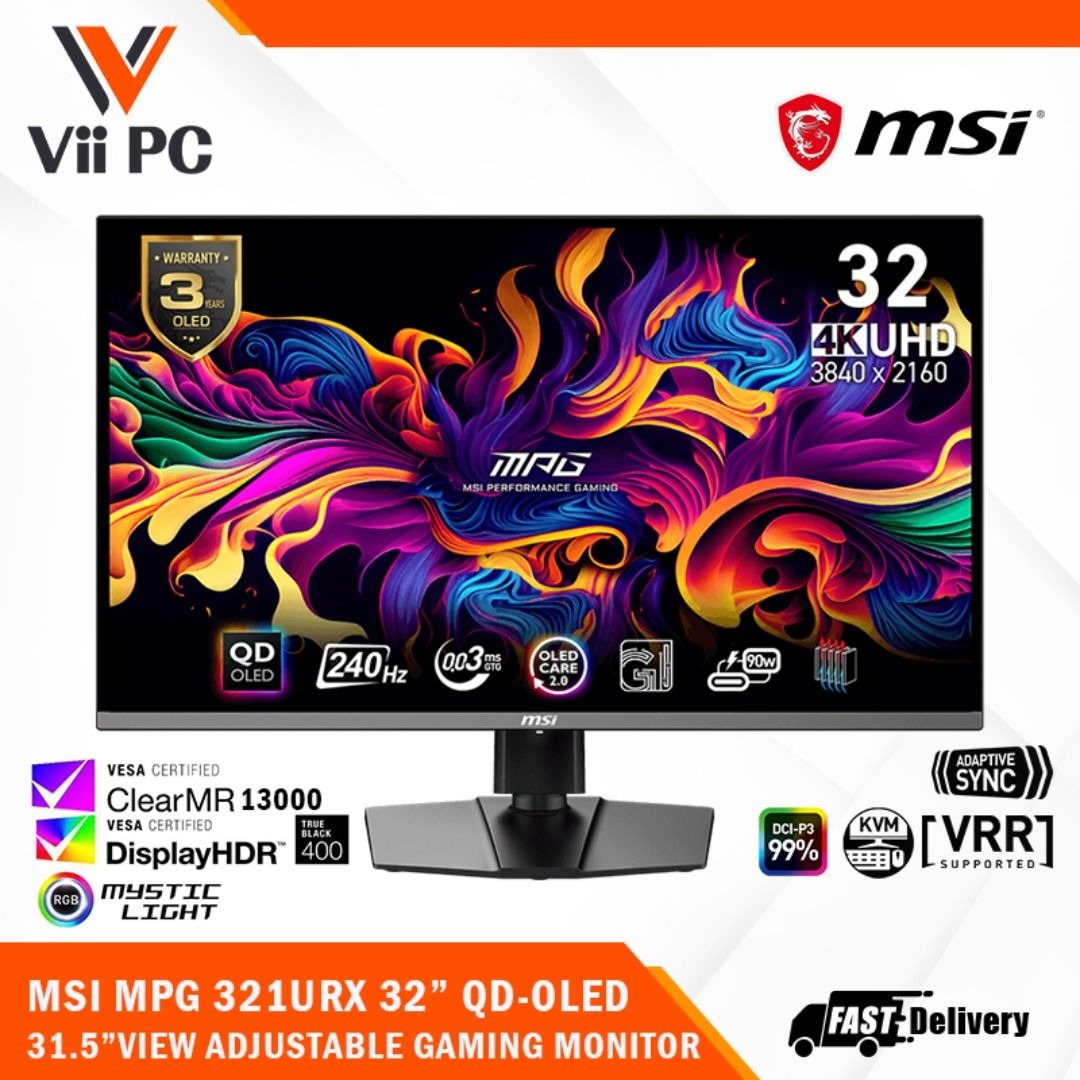 [ Sale ] MSI MPG 321URX 321 URX QD-OLED 4K UHD URX (3840x2160)/240Hz/0 ...