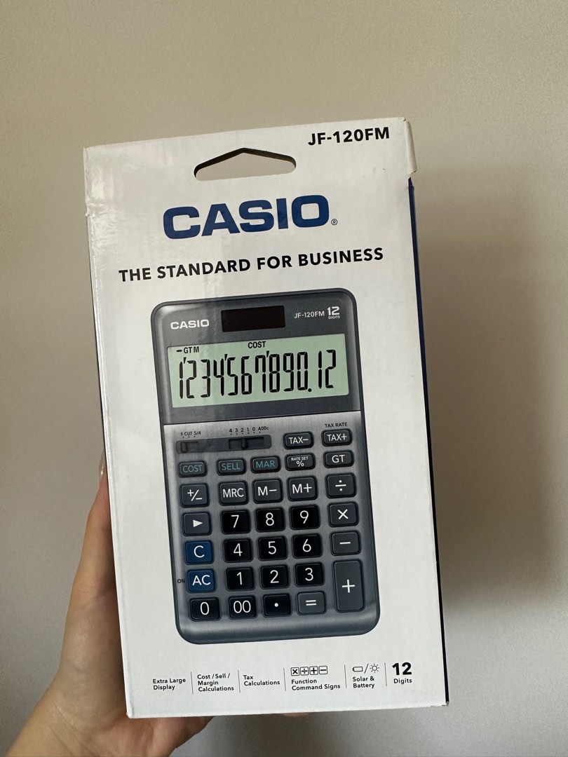 Casio 計數機 JF-120FM, 興趣及遊戲, 手作＆自家設計, 文具 - Carousell