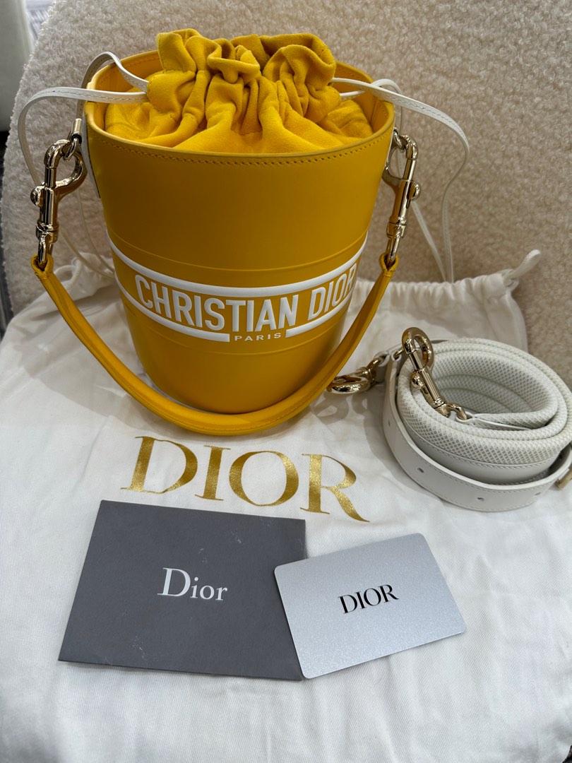 Dior - Small Vibe Bucket Bag Yellow Smooth Calfskin - Women, Luxury ...