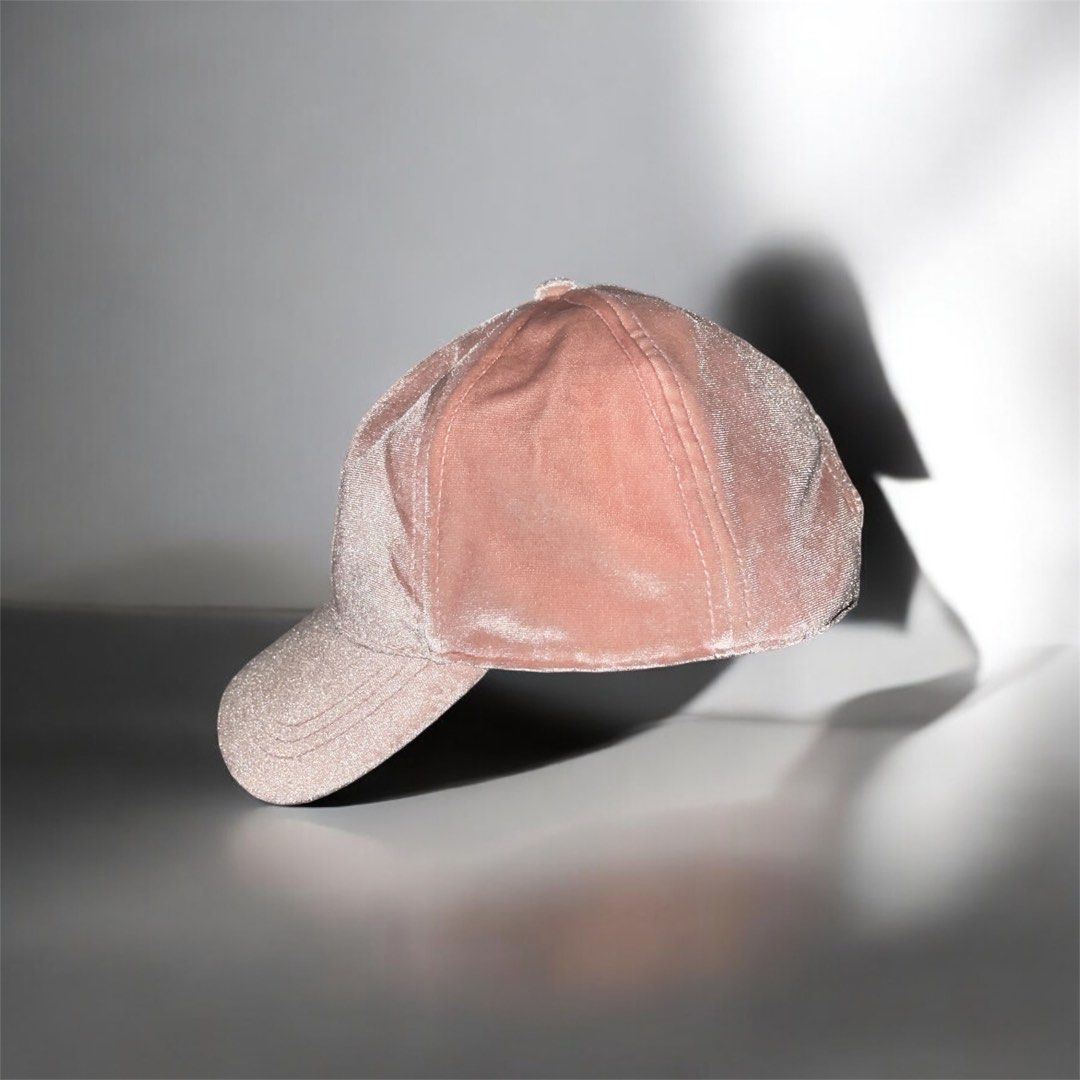 Dusty pink velvet cap, Women's Fashion, Watches & Accessories, Hats ...