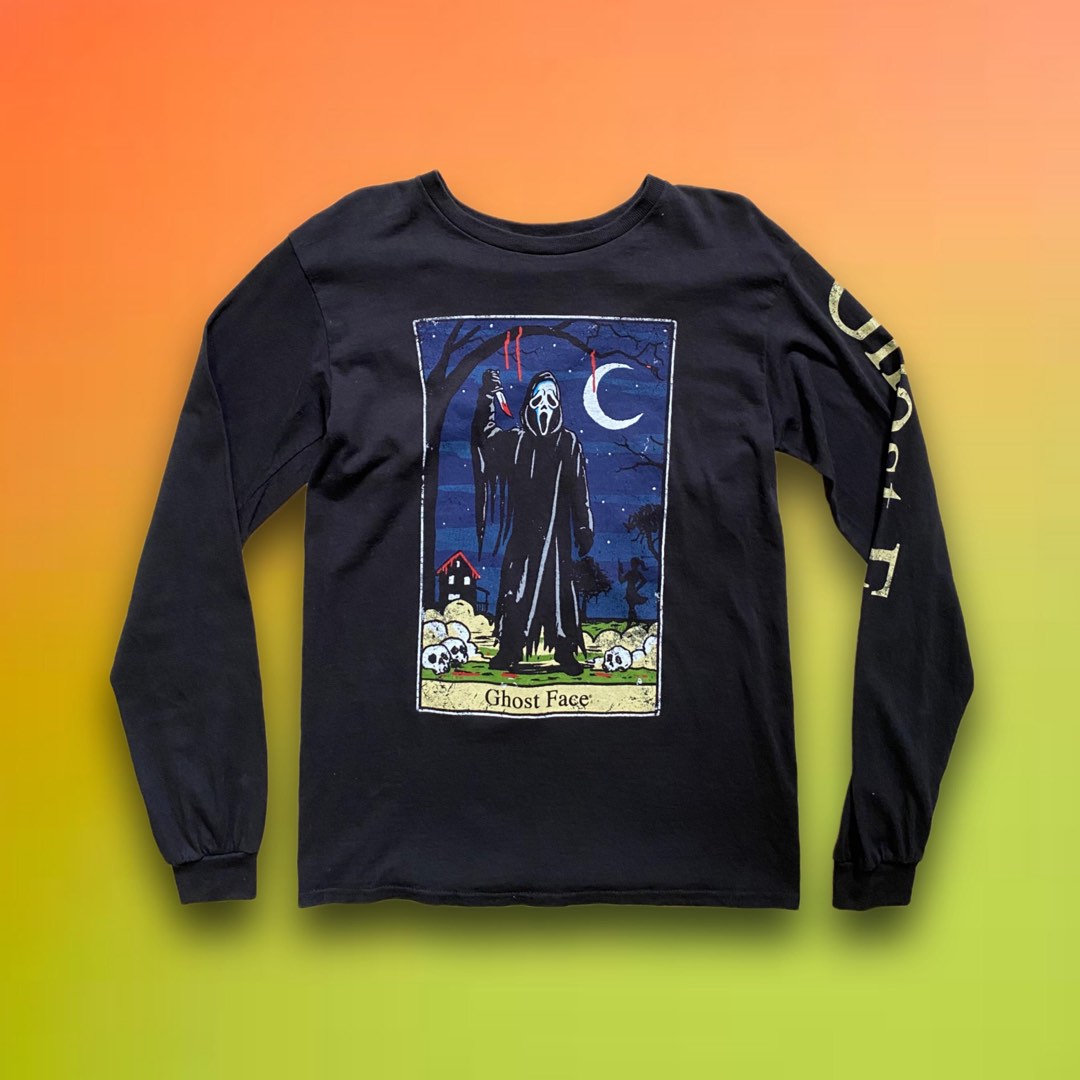 Scream: Ghostface Tarot Card Movie Long Sleeves, Men's Fashion ...