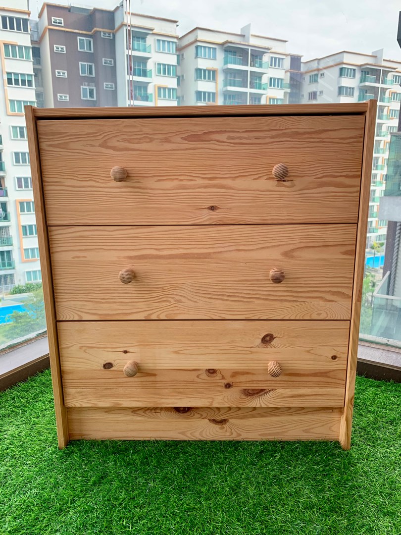 IKEA Rast Pine Chest of 3 Drawers, Furniture & Home Living, Furniture ...