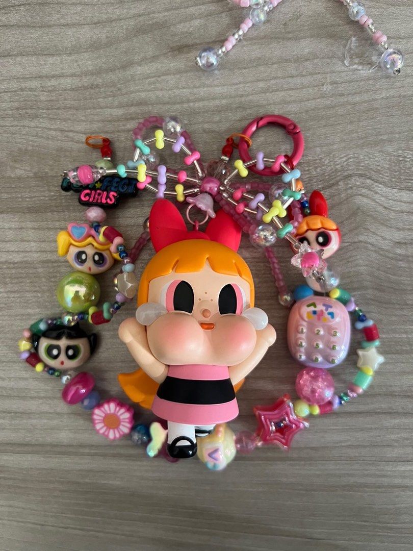 Keychain Powerpuff girls. Cry baby. Blossom . Labubu macaron - sesame ...