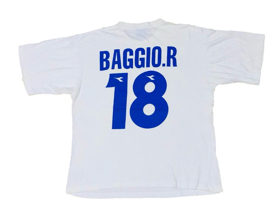 (L) Vtg 90s ROBERTO BAGGIO DIADORA Football Tee, Men's Fashion, Tops ...
