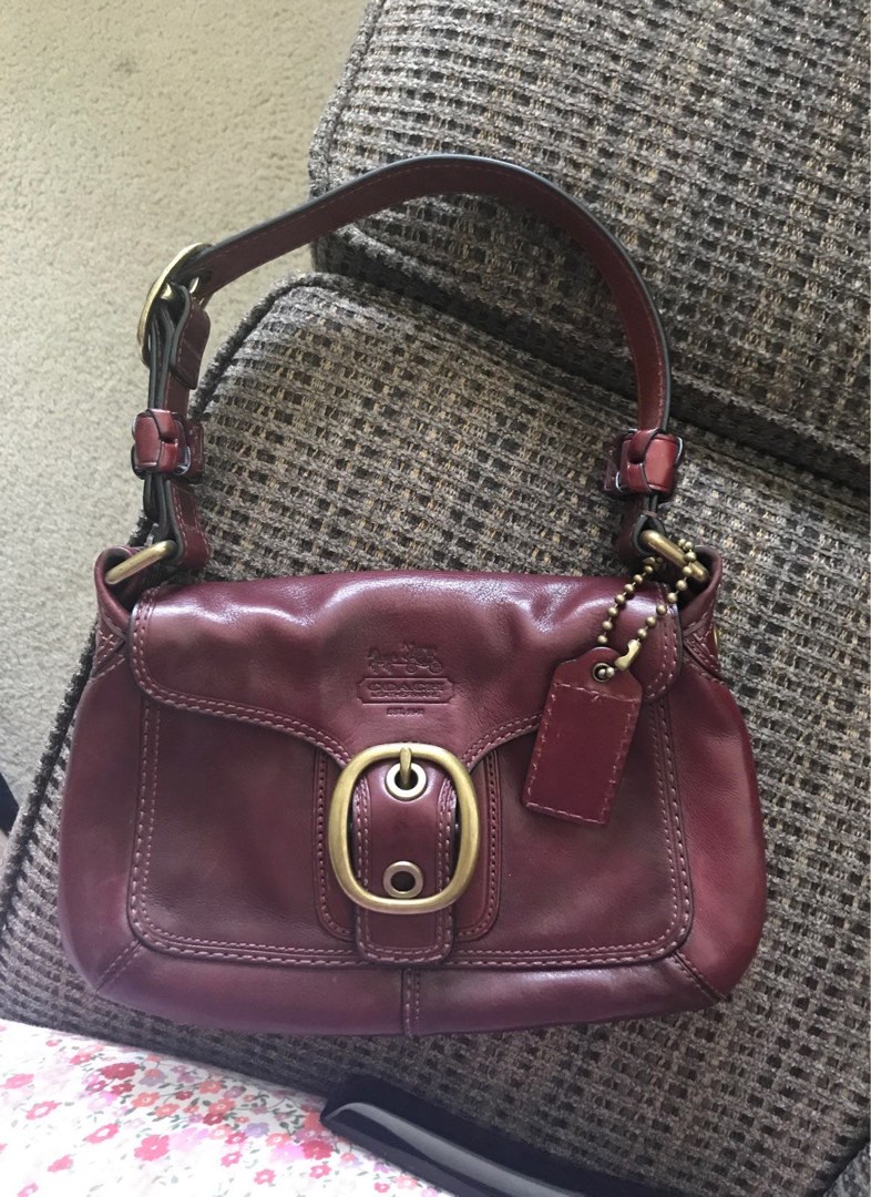 LF burgundy/red/ ruby coach bleeker, Women's Fashion, Bags & Wallets ...