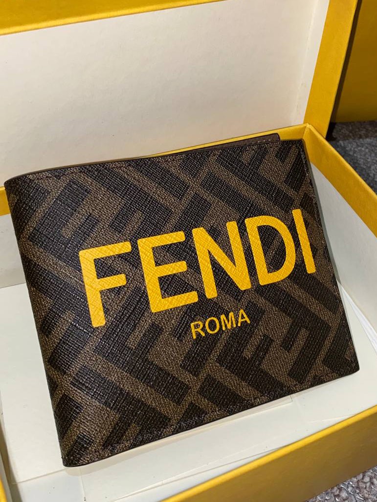MEN'S FENDI FF ROMA LOGO BI FOLD WALLET, Women's Fashion, Bags ...