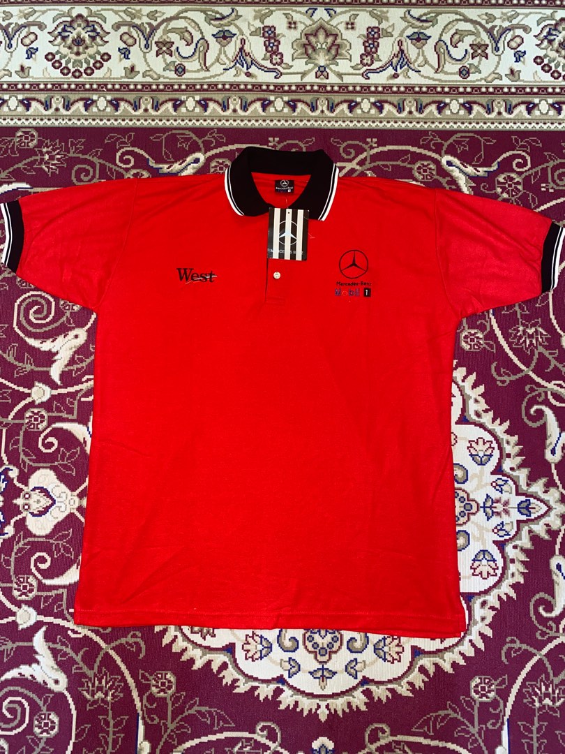 Mercedes Benz Mobil 1 Racing Polo Shirt, Men's Fashion, Tops & Sets ...