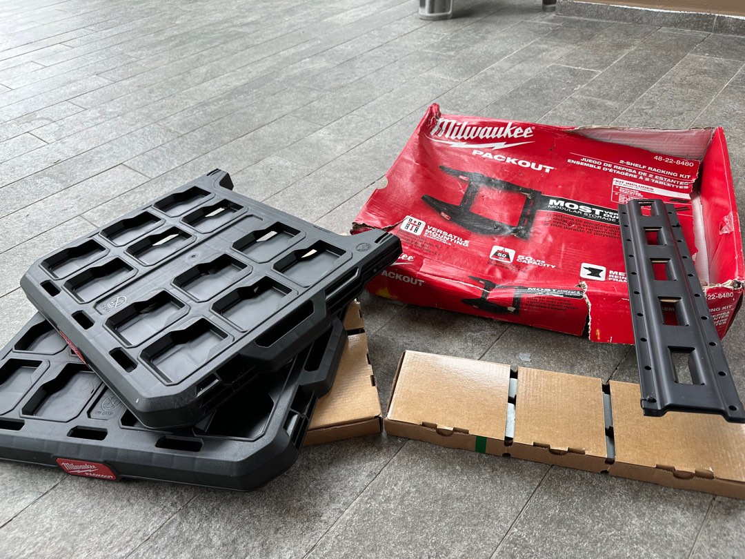 Milwaukee packout 2 shelf shelving racking kit, Furniture & Home Living ...