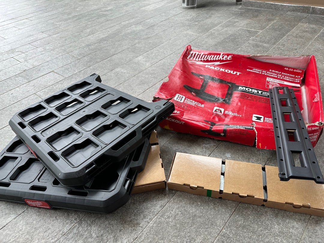 Milwaukee packout 2 shelf shelving racking kit, Furniture & Home Living ...