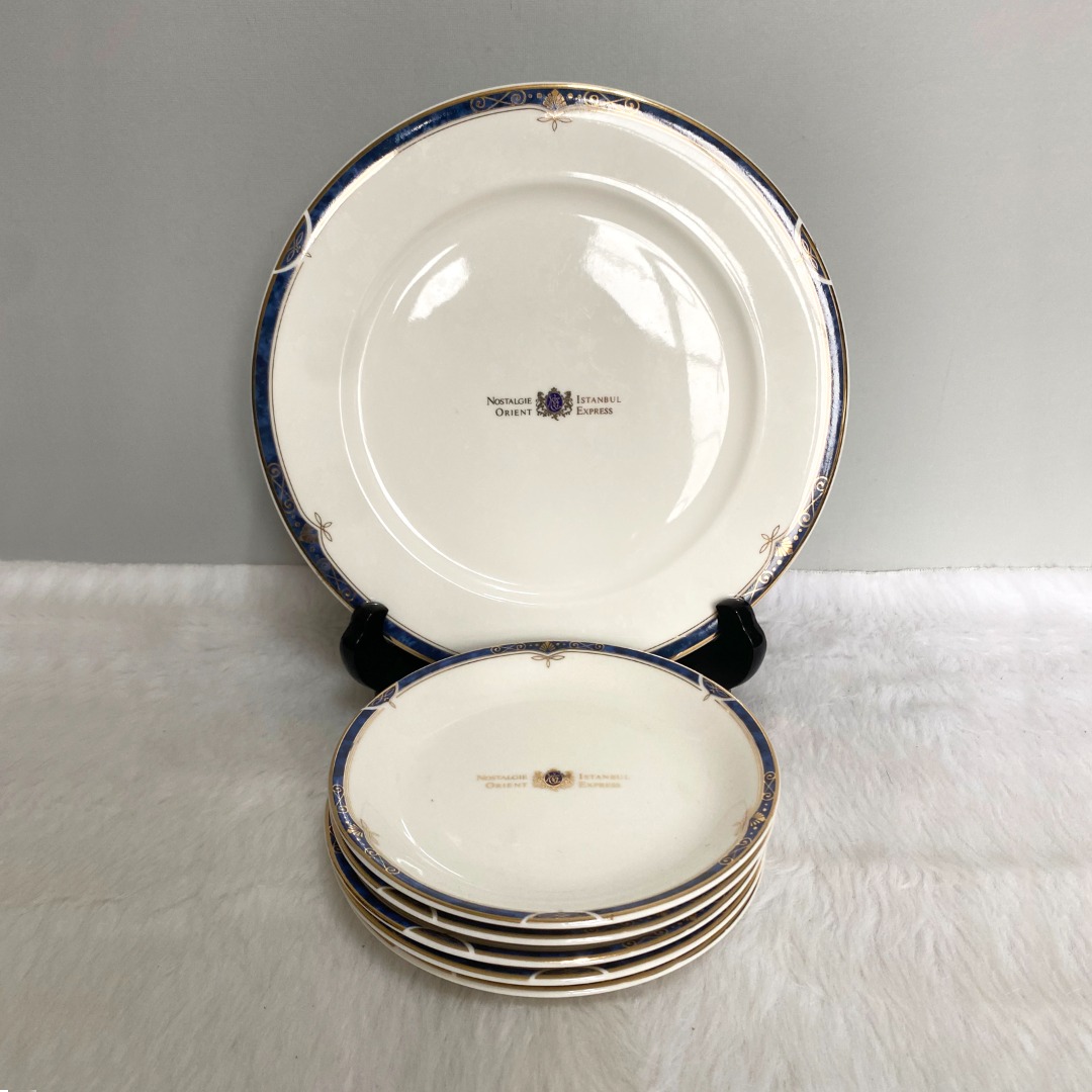 Nostalgie Istanbul Orient Express Navy Gold Party Plate Set, Furniture ...