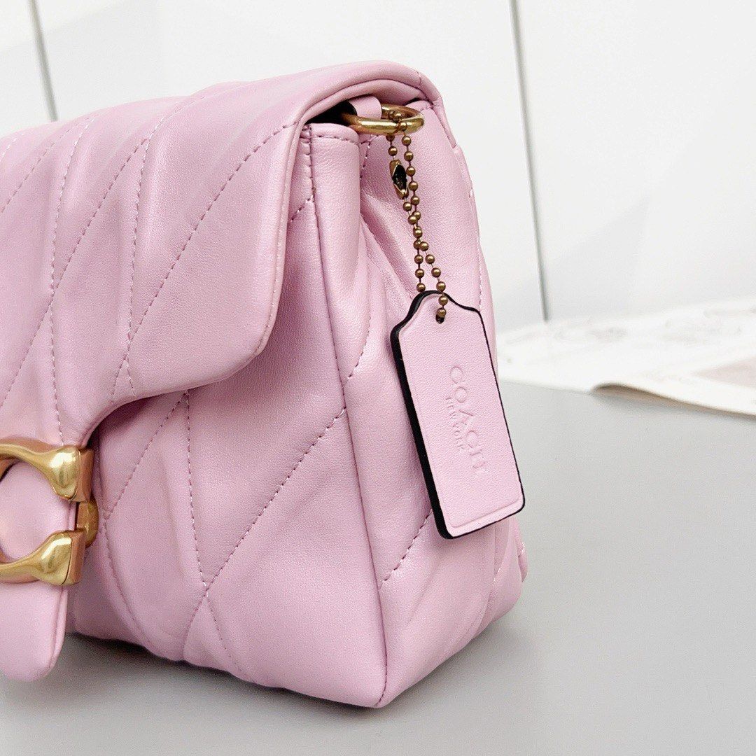 Original coach square tabby in pink, Luxury, Bags & Wallets on Carousell
