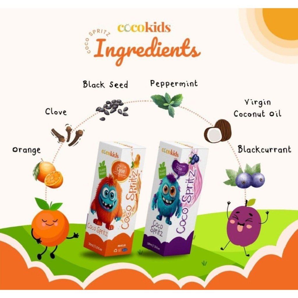 Original COCOKIDS Spray 30ml for Kids untuk batuk, selsema, ulser dan immunity booster, Babies ...