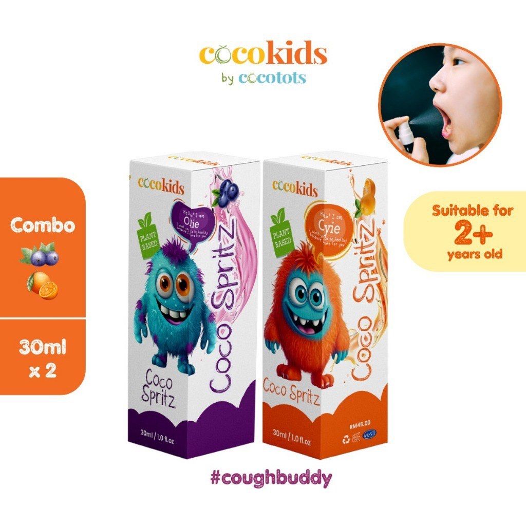 Original COCOKIDS Spray 30ml for Kids untuk batuk, selsema, ulser dan immunity booster, Babies ...