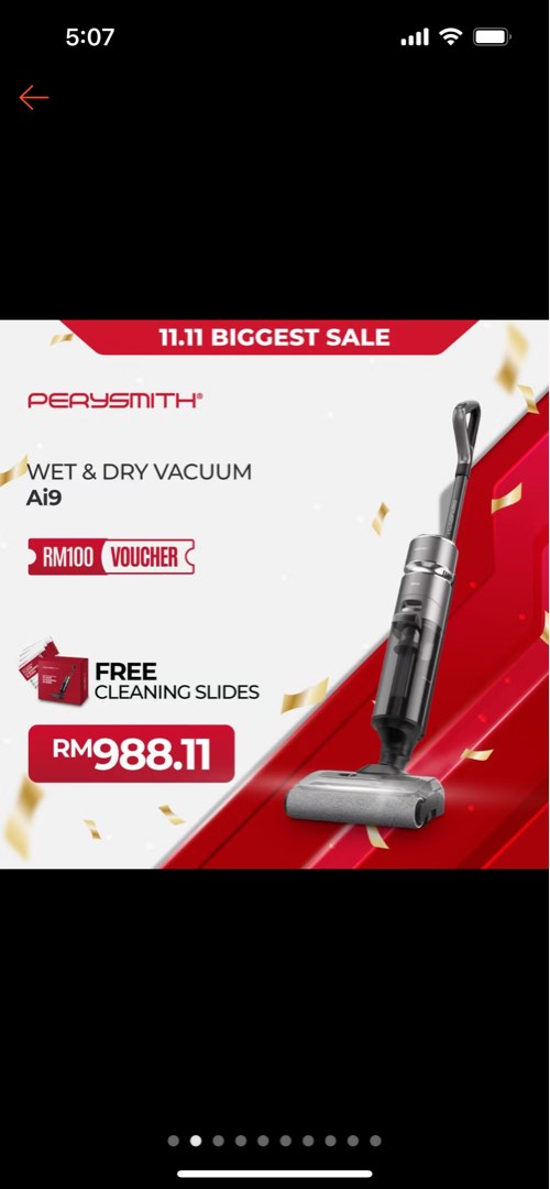 PerySmith Smart Cordless Wet & Dry Vacuum Cleaner Ai Series Ai9 Robot ...