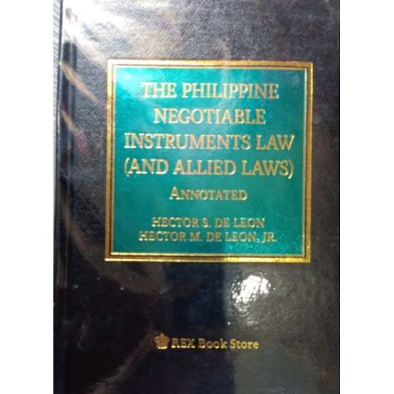 Philippine Negotiable Instruments Law by De Leon (Nego), Hobbies & Toys ...