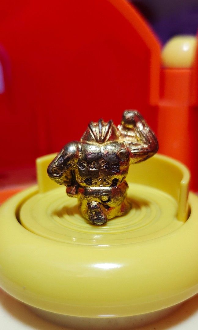 Pokemon Machoke Gold Metal Collection Mini Figure 1" Diecast Toy Gacha ...