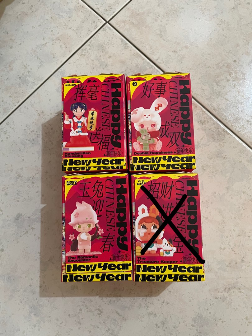 Popmart Three!Two!One! Happy Chinese New Year Dimoo Crybaby Bunny Girl ...