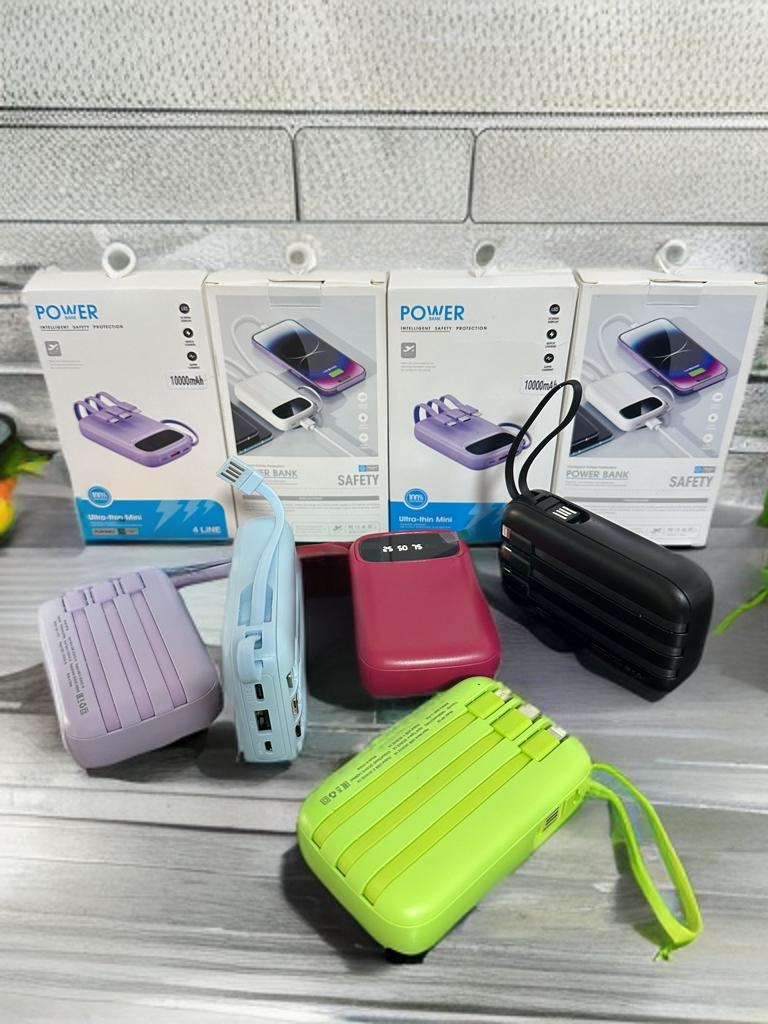 Power bank 10000MAh 22.5w Super Fast Charge with build in 4 cable with ...