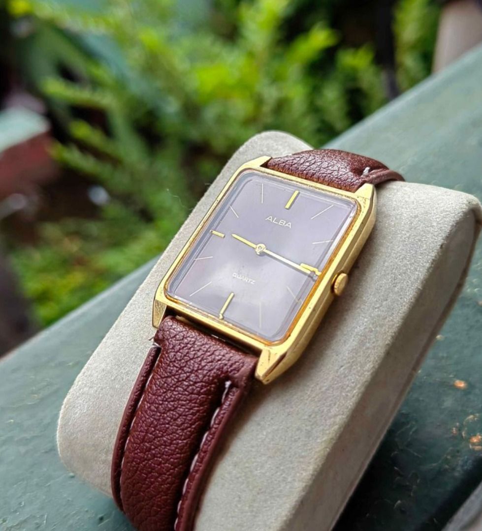 Rare Seiko Alba Tank Choco Sunburst Dial SGP, Men's Fashion, Watches ...