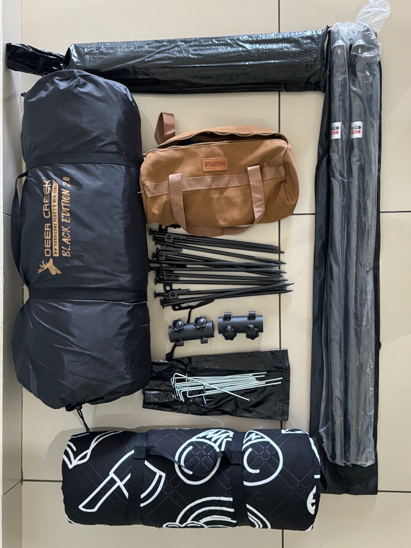 Set Khemah & Kelengkapan - Deer Creek Black Edition 2.0, Sports ...