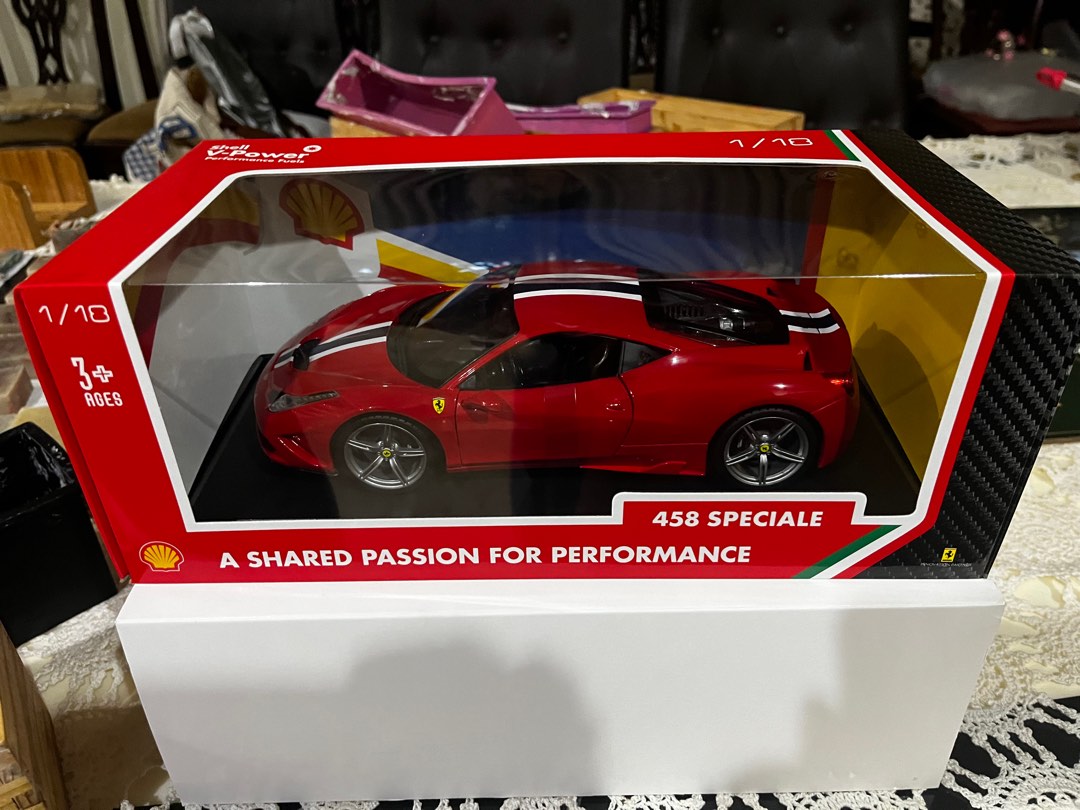 Shell Ferrari 458 speciale (RED) Collectible 1/10, Hobbies & Toys ...
