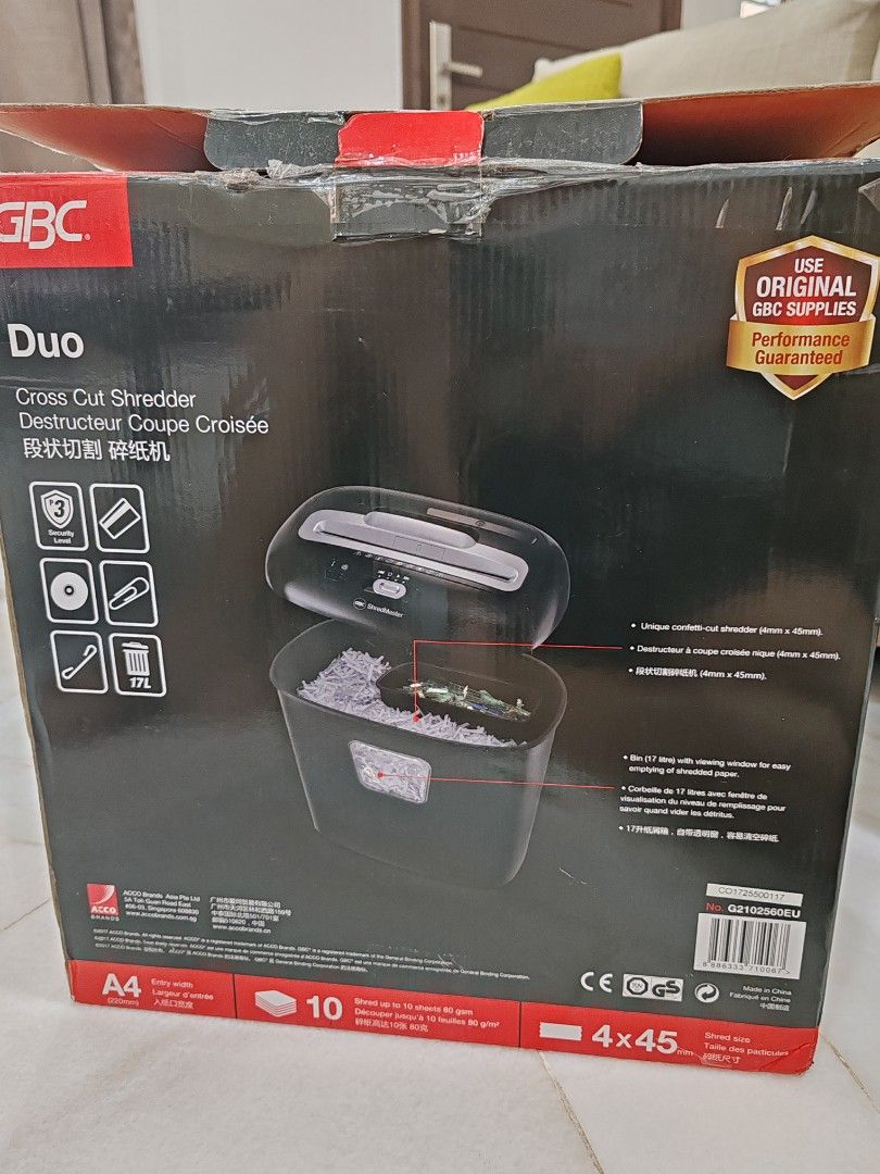 Shredder GBC Duo ShredMaster, Computers & Tech, Office & Business ...
